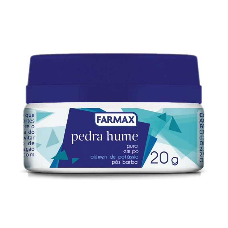 Pedra Hume Pura em Pó Farmax Pote 20g - Pense Farma