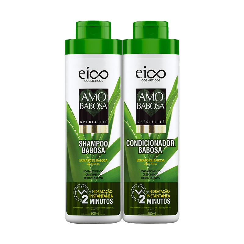 Kit Eico Life Amo Babosa Shampoo 800mL +Condicionador 800mL - Pense Farma Kit Eico Life Amo Babosa Shampoo 800mL +Condicionador 800mL - Pense Farma