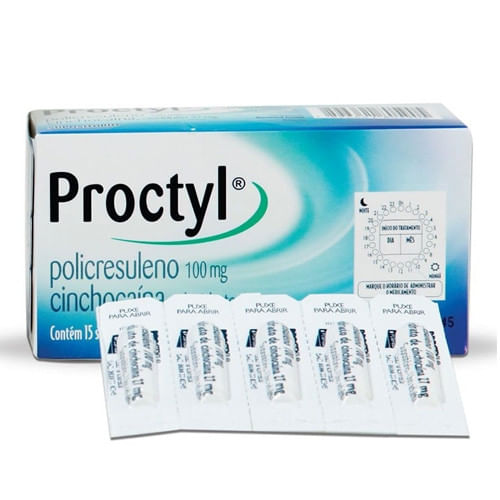 Proctyl 100Mg Com 15 Supositorios - Pense Farma