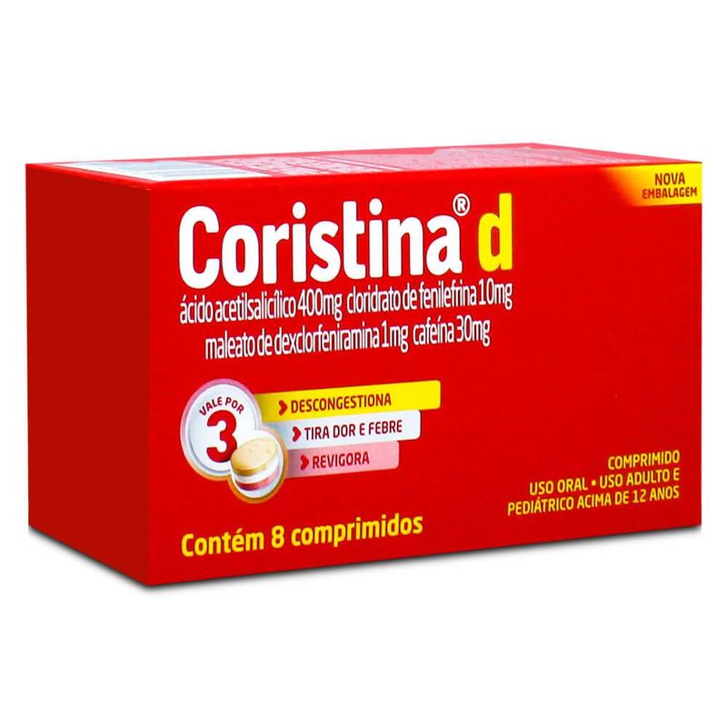 Coristina D Pro com 8 Comprimidos Hypera - Pense Farma