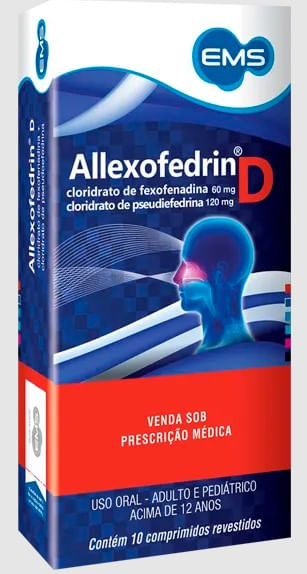 Allexofedrin D Com 10 Comprimidos EMS - Pense Farma