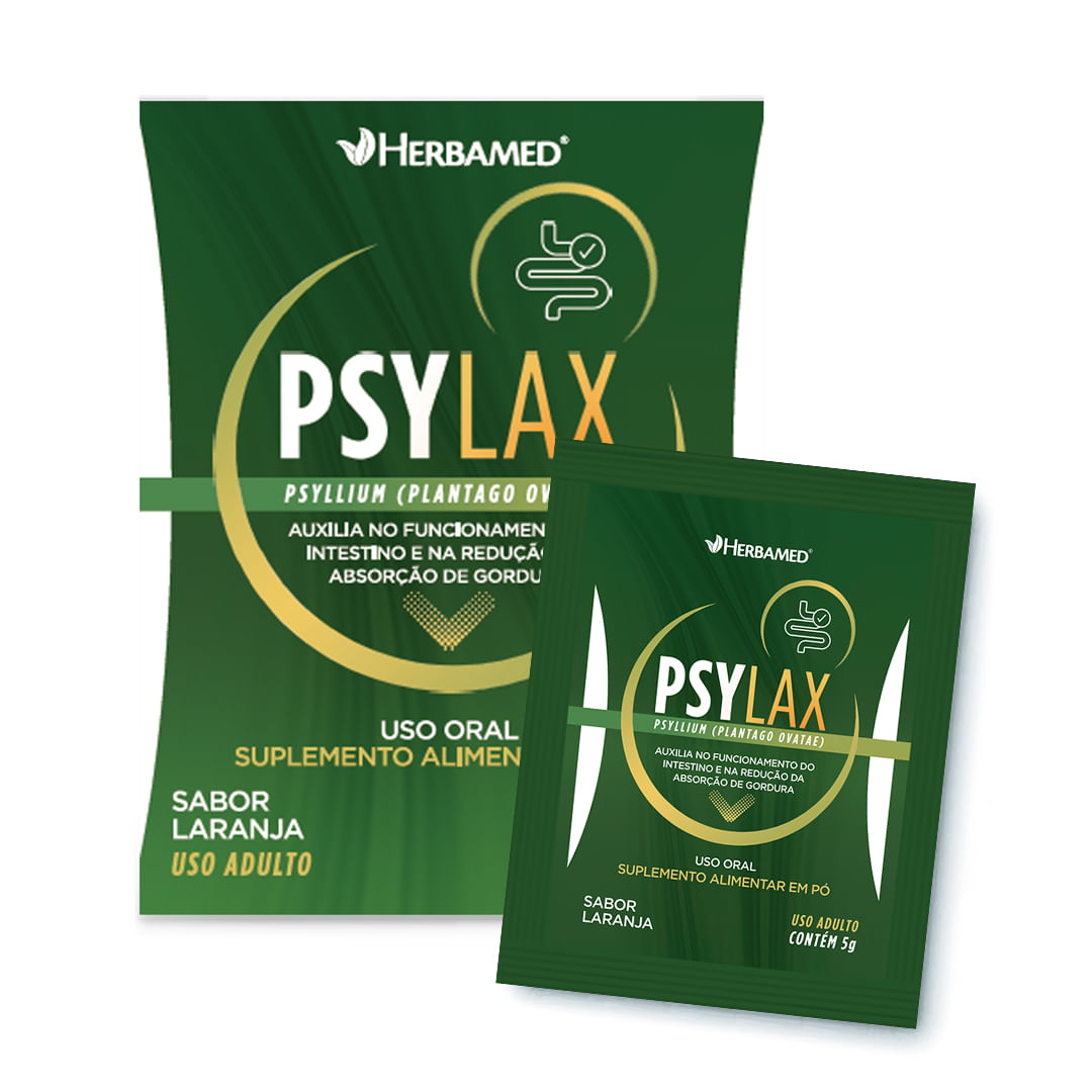 Psylax Com 10 Envelopes Sabor Laranja Herbamed 5g - Pense Farma