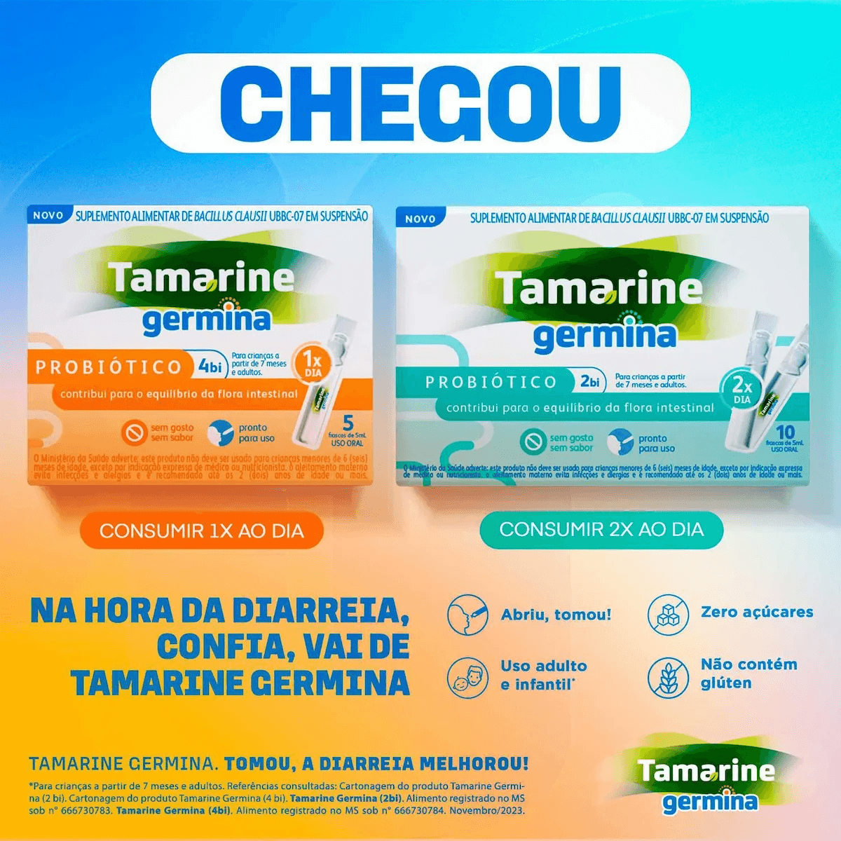 Probiótico Tamarine Germina 10 frascos de 5ml cada - Pense Farma
